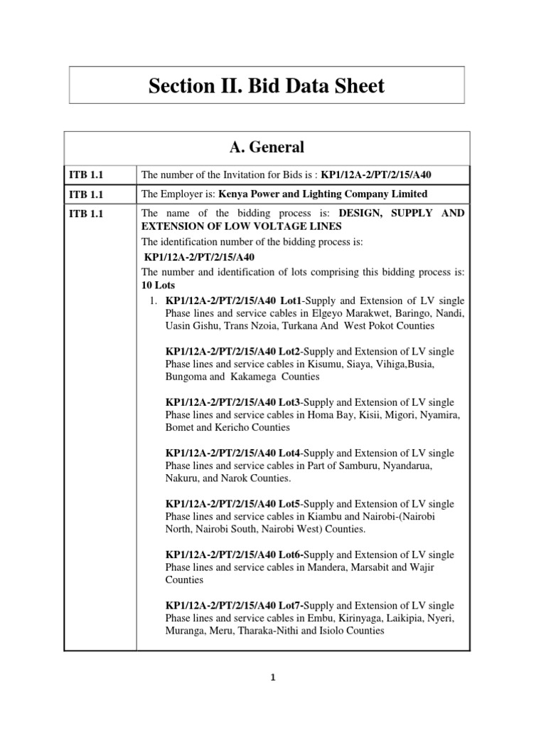 Bid Data Sheet | PDF | Business | Business (General)
