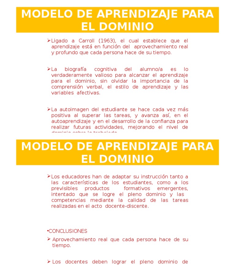 Modelo de Aprendizaje para El Dominio | PDF
