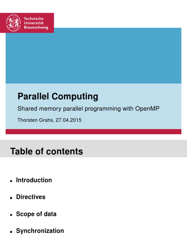 Parallel Computing Shared Memory Parallel Programming With Openmp Pdf Parallel Computing