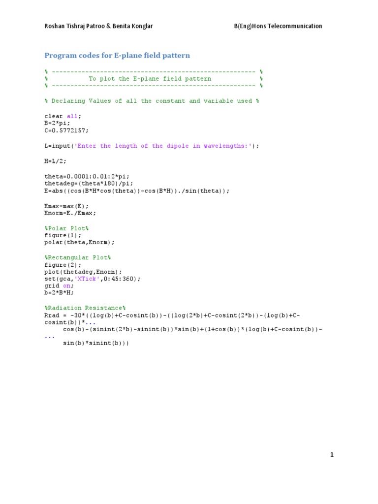 E-Plane Field Pattern Analysis | PDF | Electronic Engineering ...