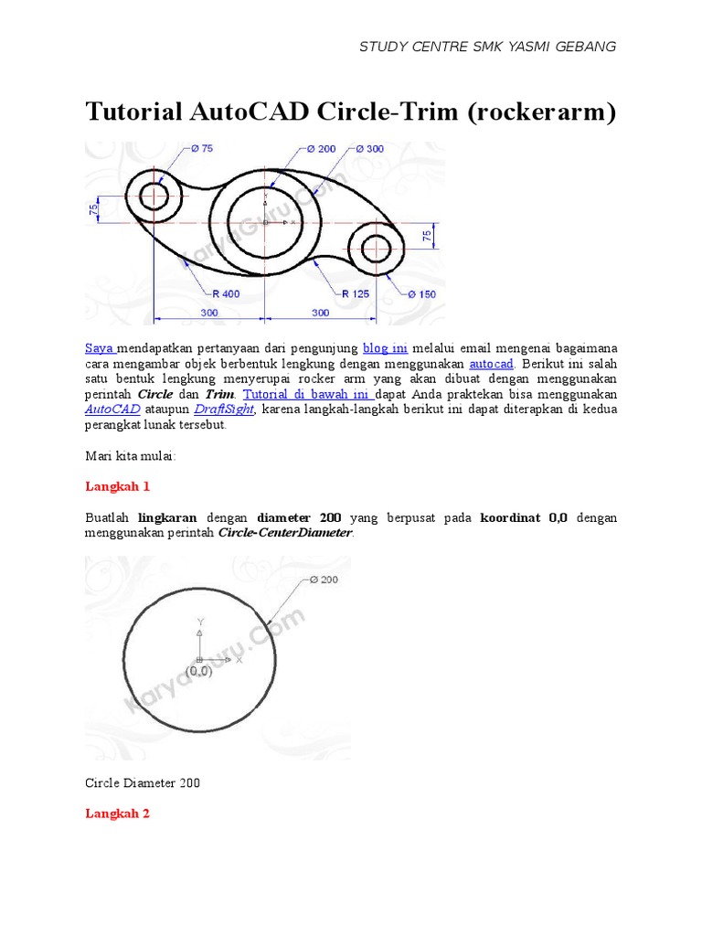 Tutorial AutoCAD Circle | PDF | Metode & Bahan Ajar