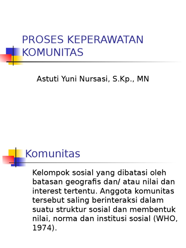 Keperawatan Komunitas 2 Pertemuan 1 | PDF