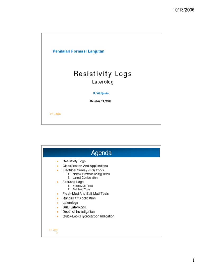 05 Resistivity - Logs Laterolog PDF | PDF | Applied And ...