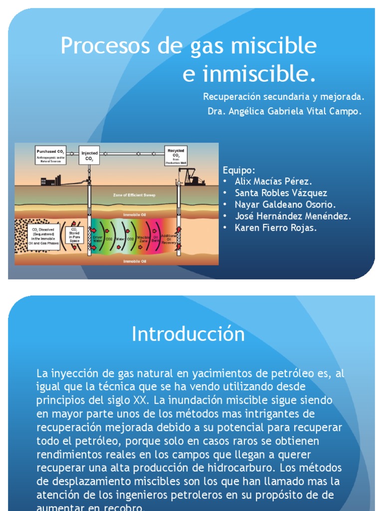 Gas Miscible e Inmiscible | PDF | Dióxido de carbono | Petróleo
