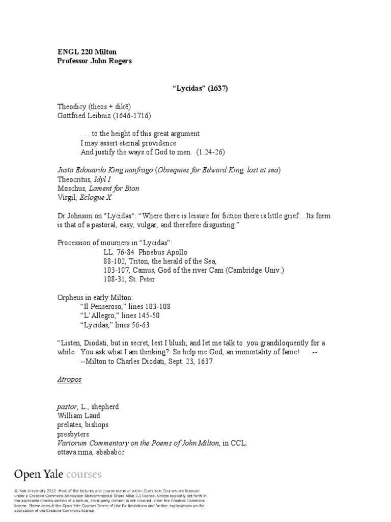 Lycidas | PDF