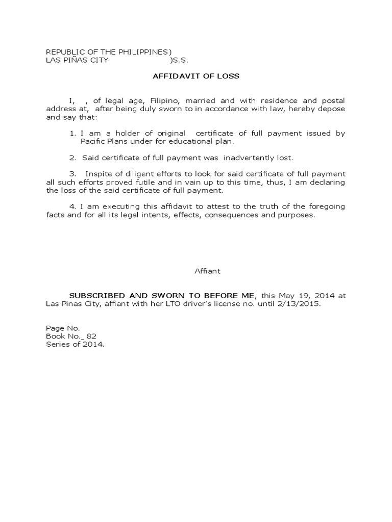 Affid Loss POLICY | PDF