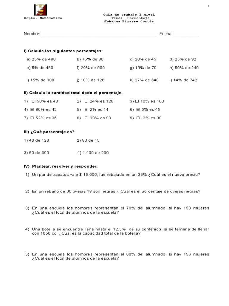 Guia de Porcentajes Ceia | PDF