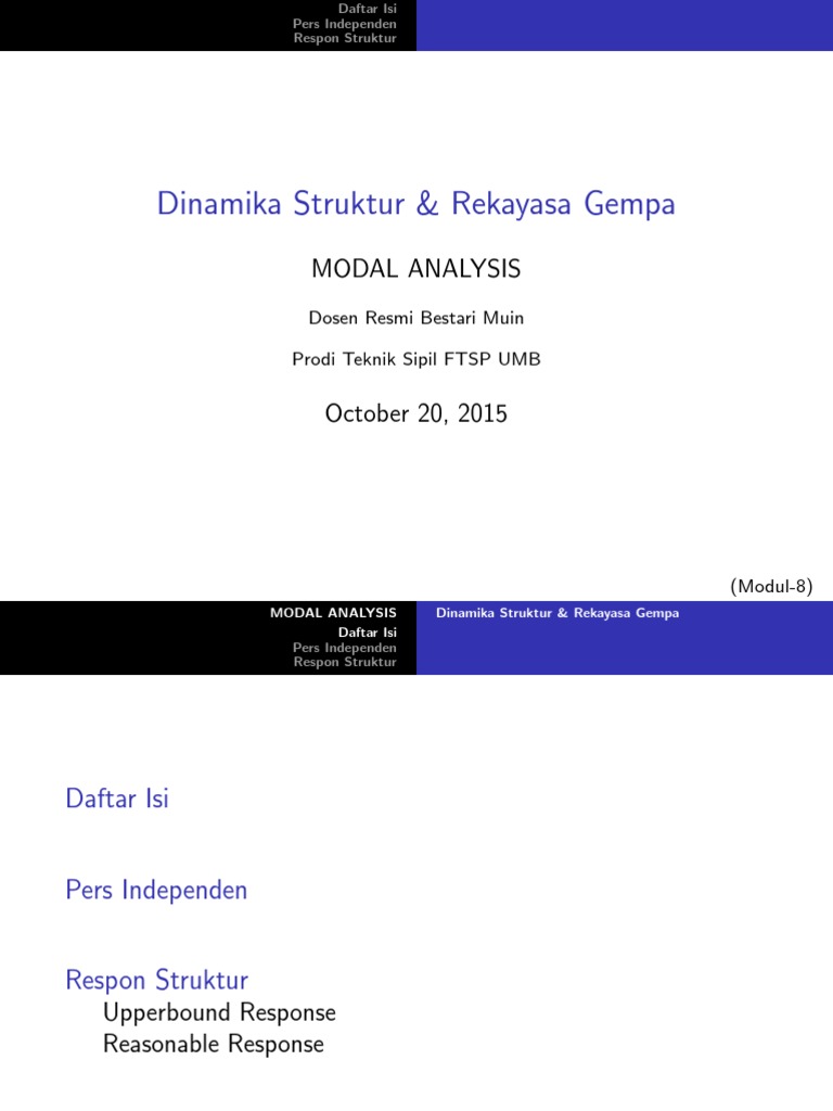 Modul8 - Modal Analysis (Resmi Bestari Muin) | PDF