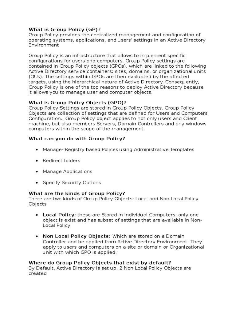 Group Policy | PDF | Group Policy | Active Directory