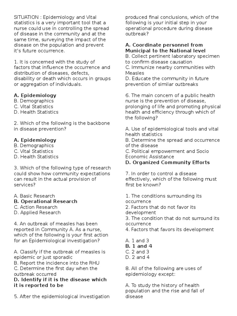 CHN Test 1 With Answer | PDF | Outbreak | Epidemiology