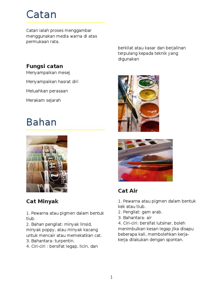 Teknik dan Proses Catan Cat Air | PDF