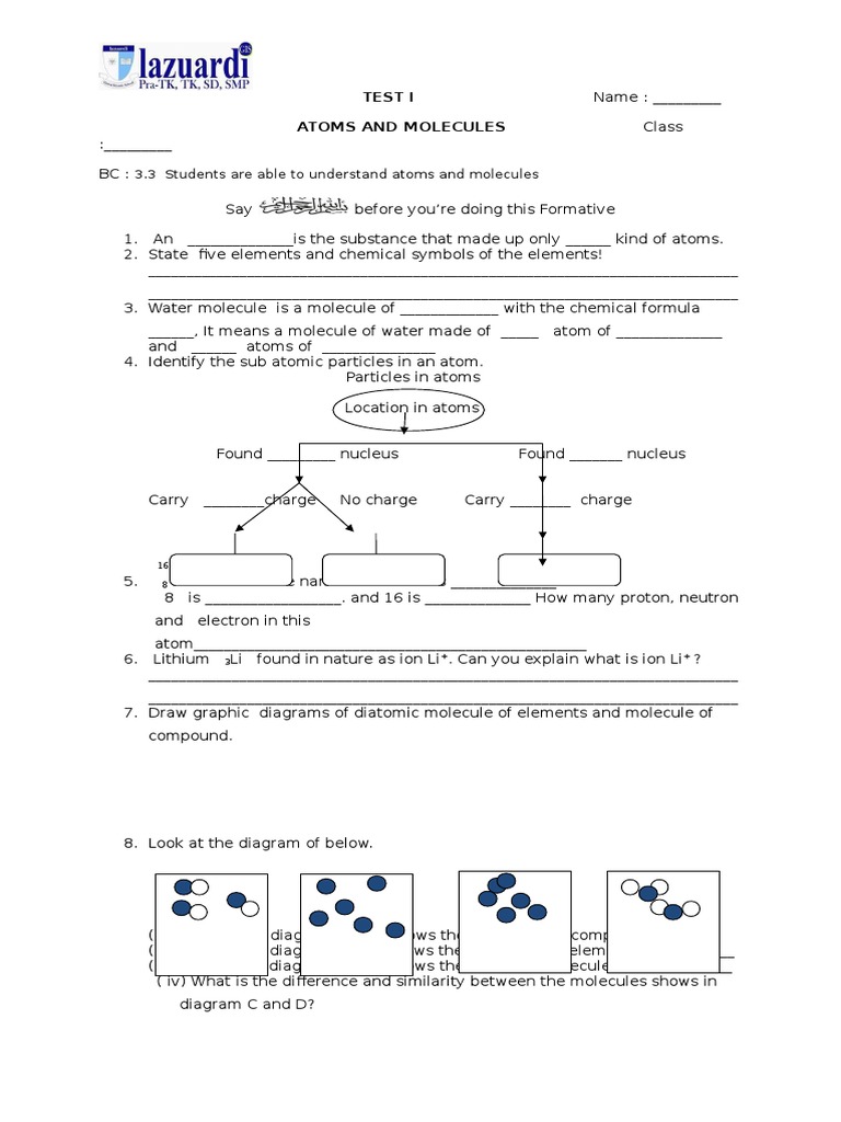 FORMATIVE II Atoms and Molecules | PDF | Computers