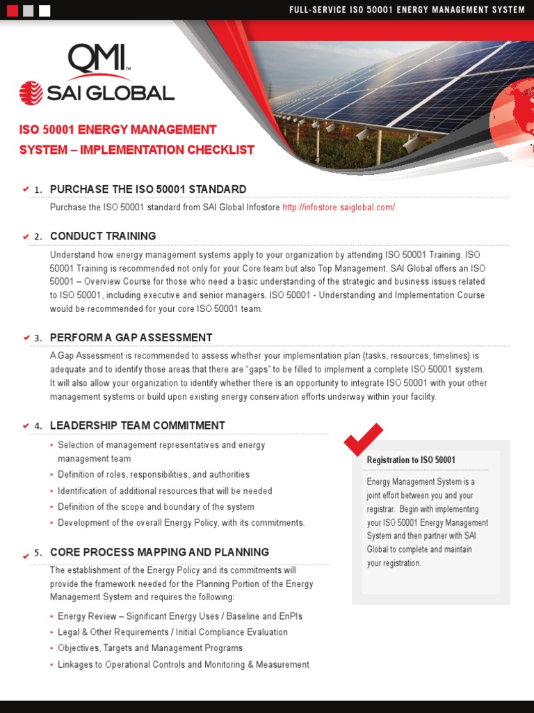 ISO 50001 Checklist PDF | Download Free PDF | Internal Audit | Energy Management