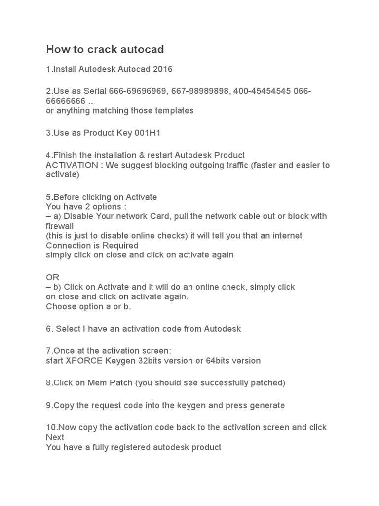 How To Crack Autocad | PDF