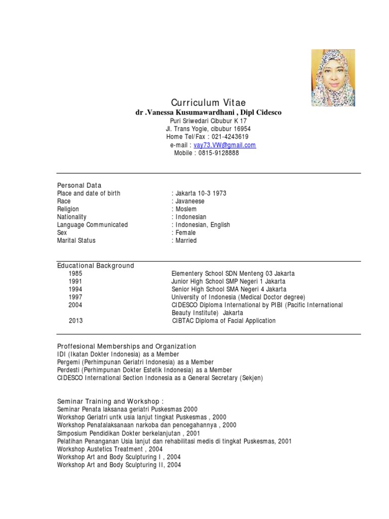 A Well-Rounded Resume: The Curriculum Vitae of Dr. Vanessa ...