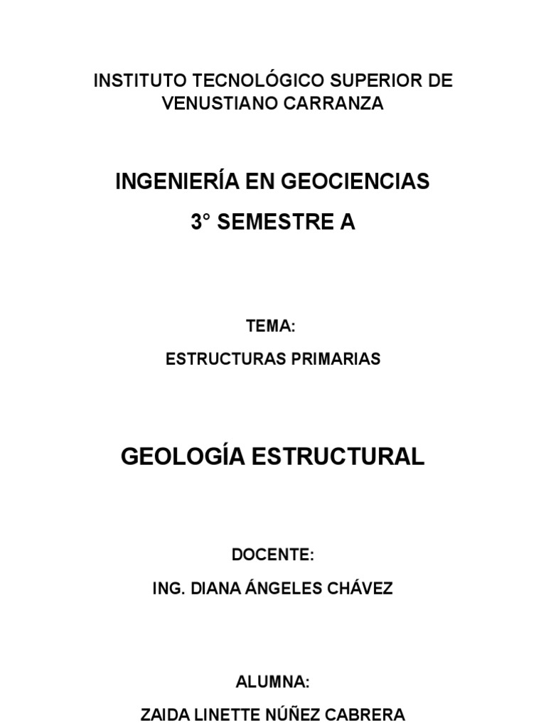Estructuras Geológicas Primarias | PDF | Estrato | Roca (geología)
