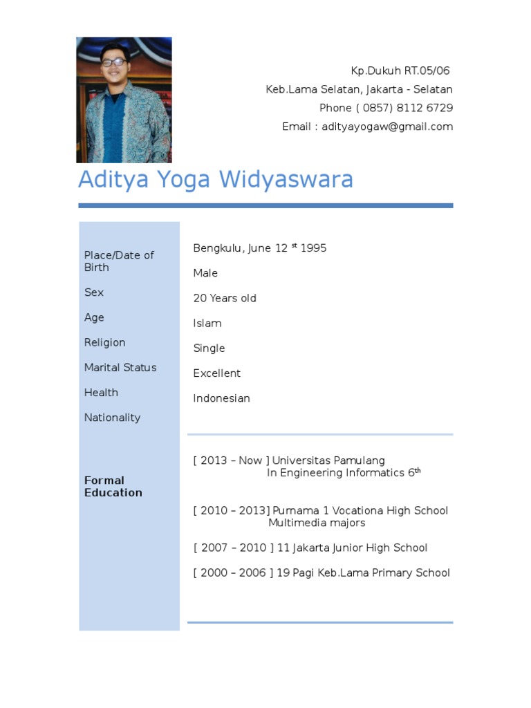CV Aditya Yoga | PDF