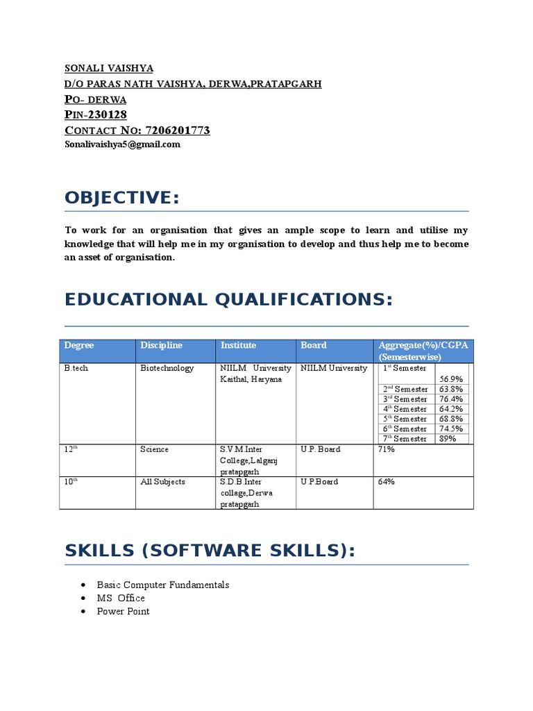 Sonali Resume. | PDF