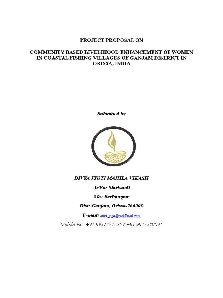 Project Proposal On Community Based Livelihood Enhancement of Women in ...