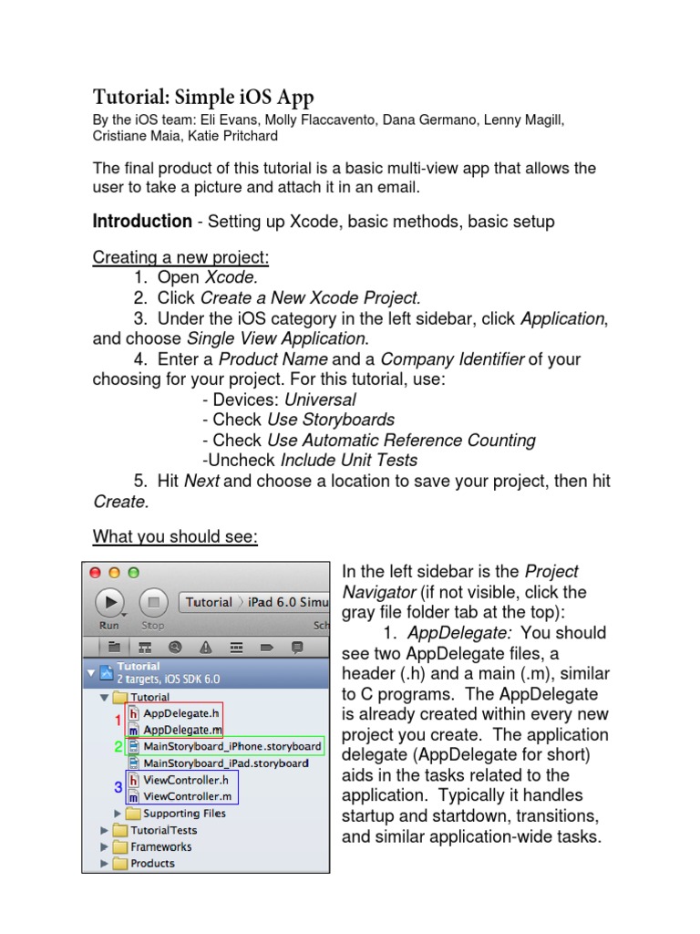 Tutorial Simple Ios App Introduction Setting Up Xcode Basic Methods Basic Setup Pdf
