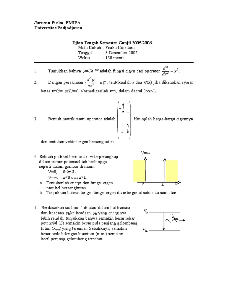 UTS Fisika Kuantum 05-06 | PDF
