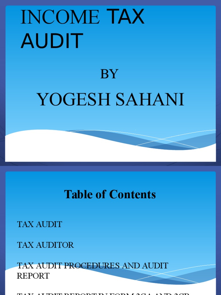 Income Tax Audit | PDF