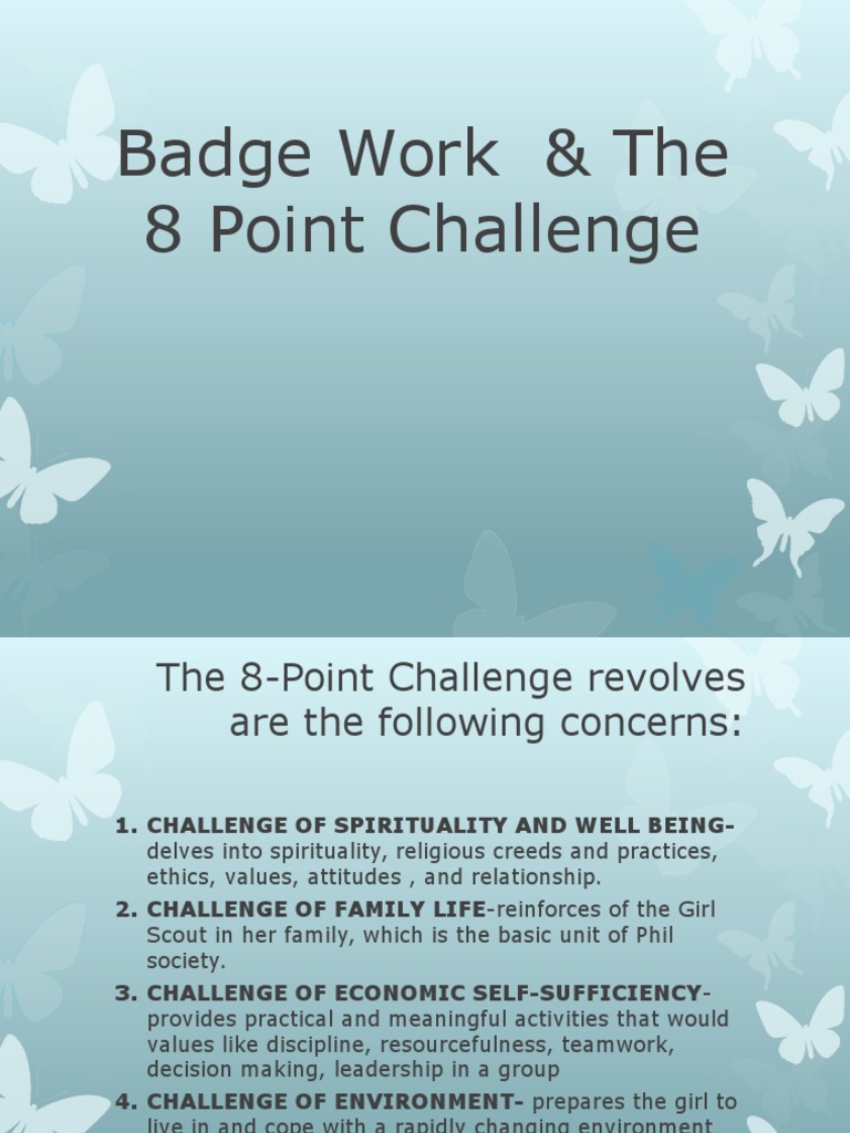 Badge Work & The 8 Point Challenge | PDF | Scouting | Leadership