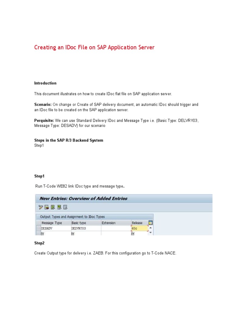 Creating IDoc Files Automatically in SAP | PDF | Subroutine | Software ... Creating IDoc Files Automatically in SAP | PDF | Subroutine | Software ...