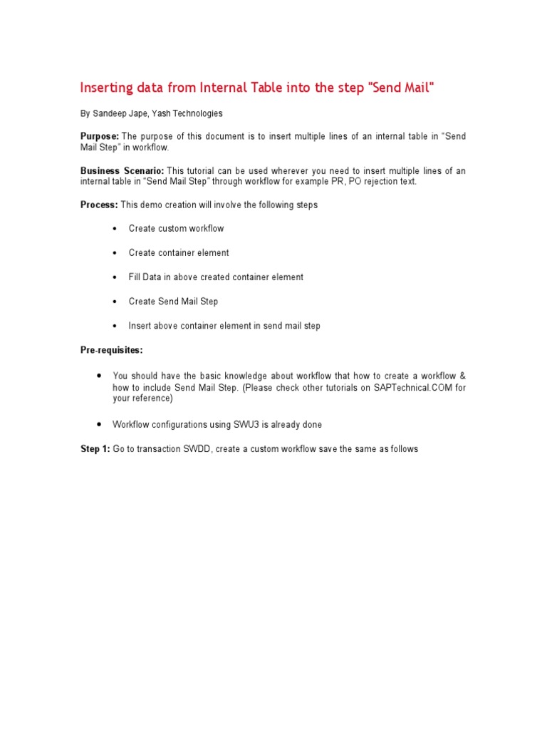 Inserting Data From Internal Table Into The Step | PDF | Software Engineering | Computer Data