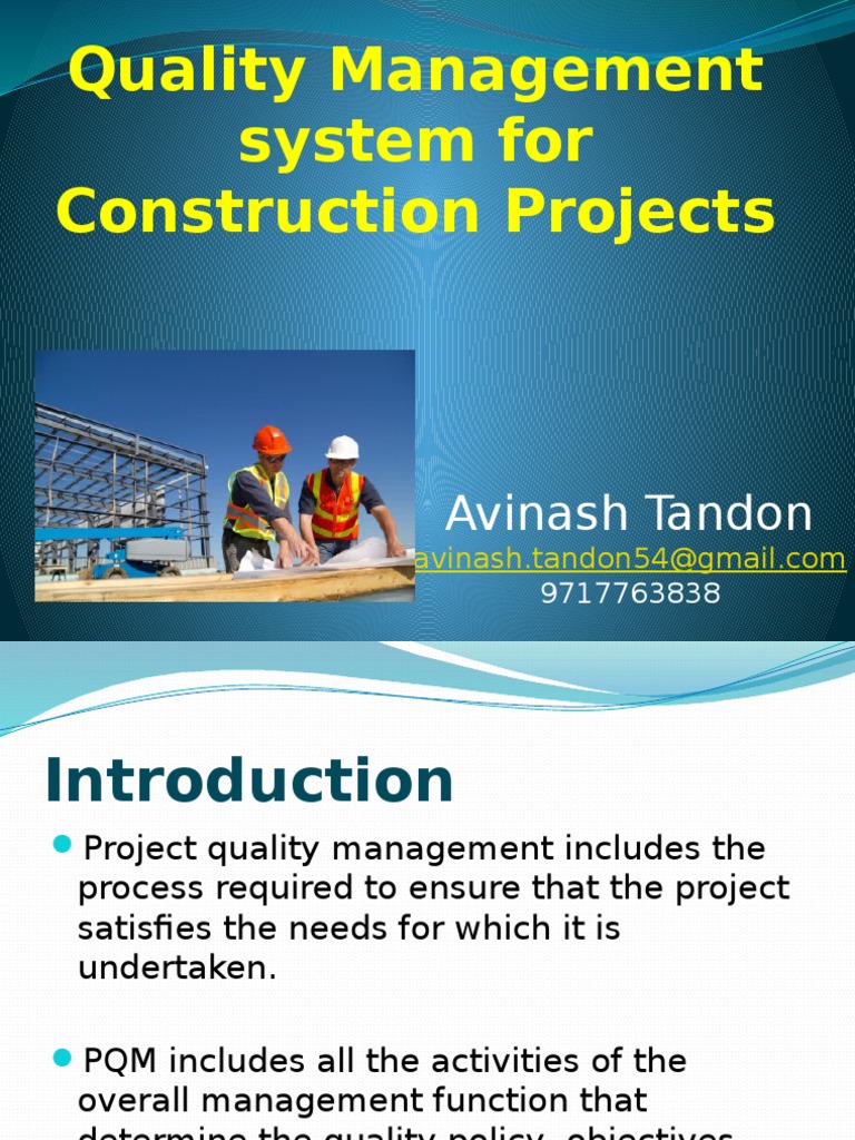 Quality Management in Construction Projects.pptx | Project Management ...