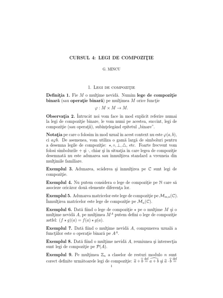 04 Legi de Compozitie | PDF