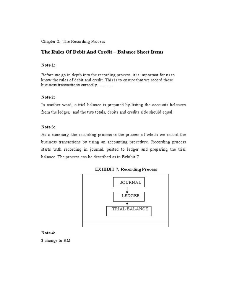 The Recording Process | PDF | Debits And Credits | Expense