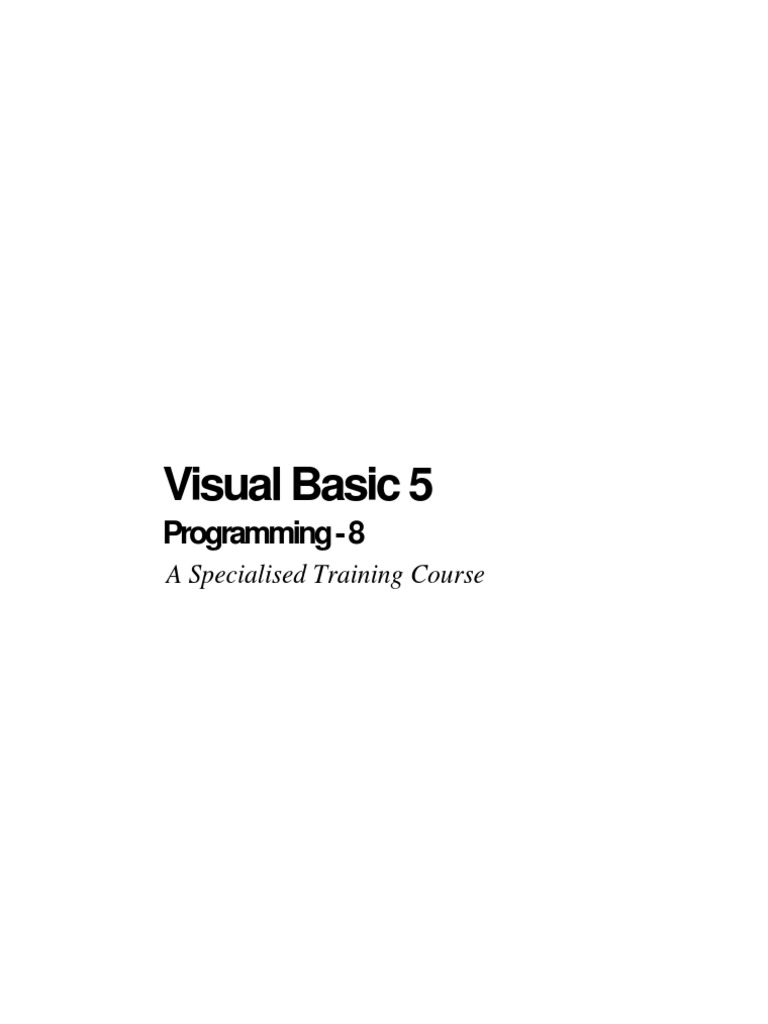 Visual Basic 5-6 Course Part 8 | PDF | Database Index | Object ...