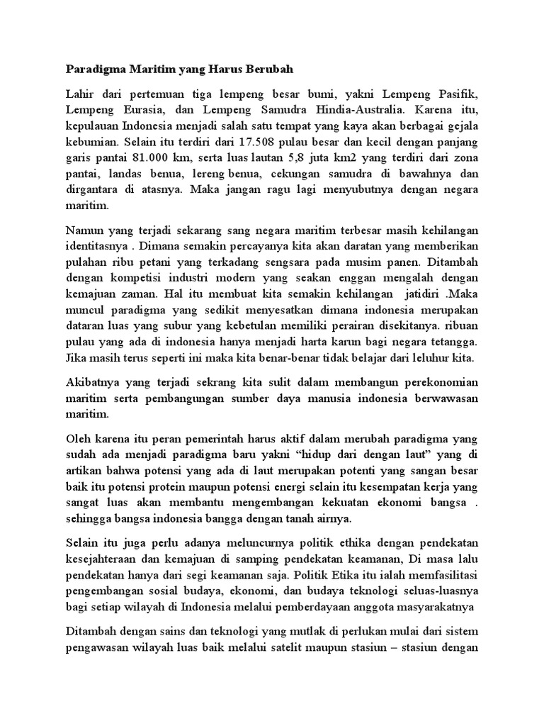 Essay Maritim | PDF | Perjalanan | Sains & Matematika
