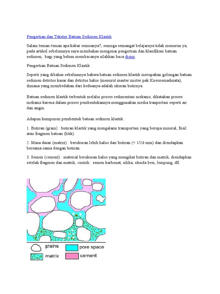 Pengertian Dan Tekstur Batuan Sedimen Klastik | PDF