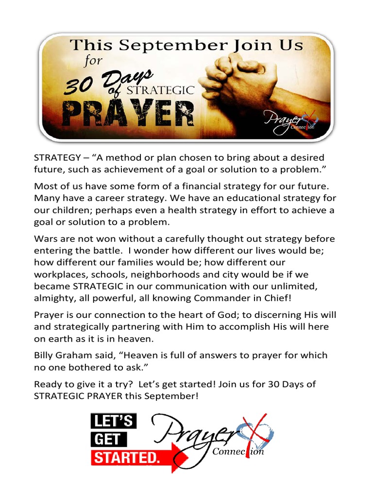Prayer Strategy | PDF | Prayer | Jesus