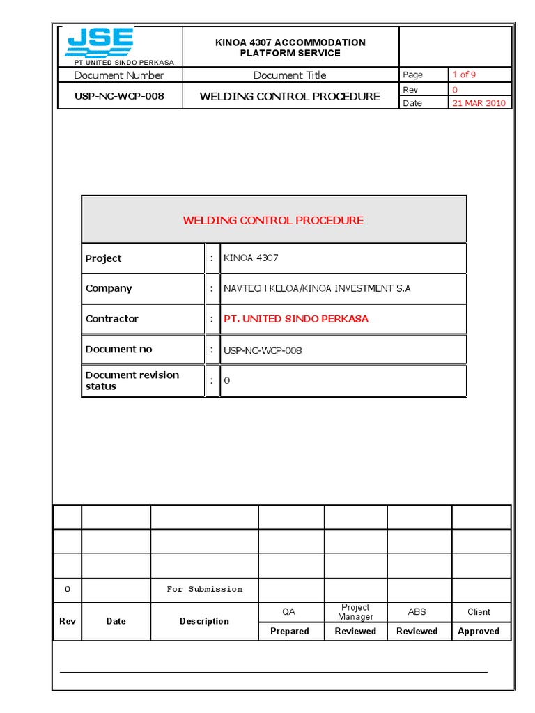 Welding Control Procedure Overview | PDF | Welding | Construction