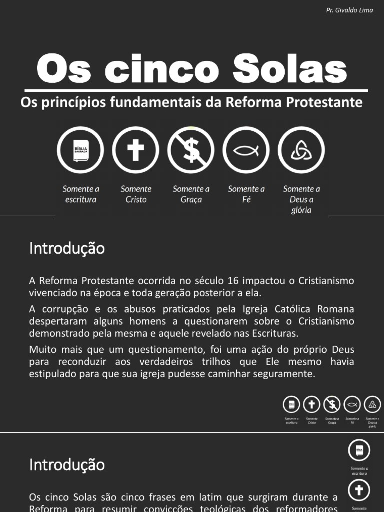 Os Cinco Solas | PDF | Sola scriptura | Bíblia