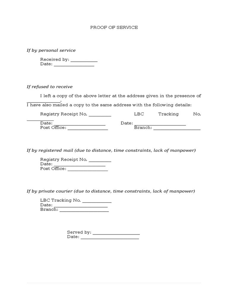 Proof of Service | PDF