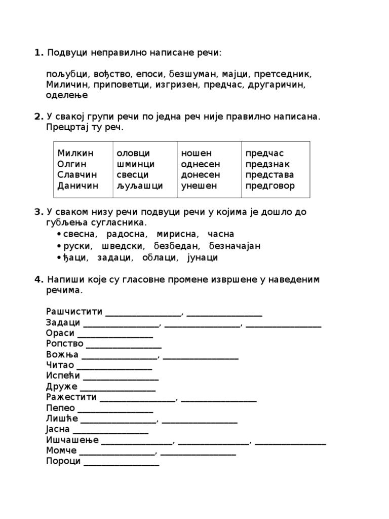 Glasovne Promene -Test