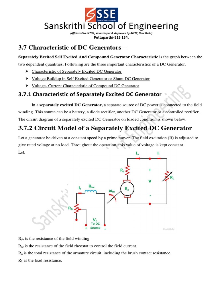 Characteristics of DC Generators | PDF