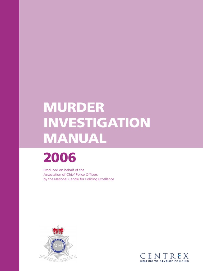 Murder Investigation Manual Redacted | Law Enforcement | Crime & Justice