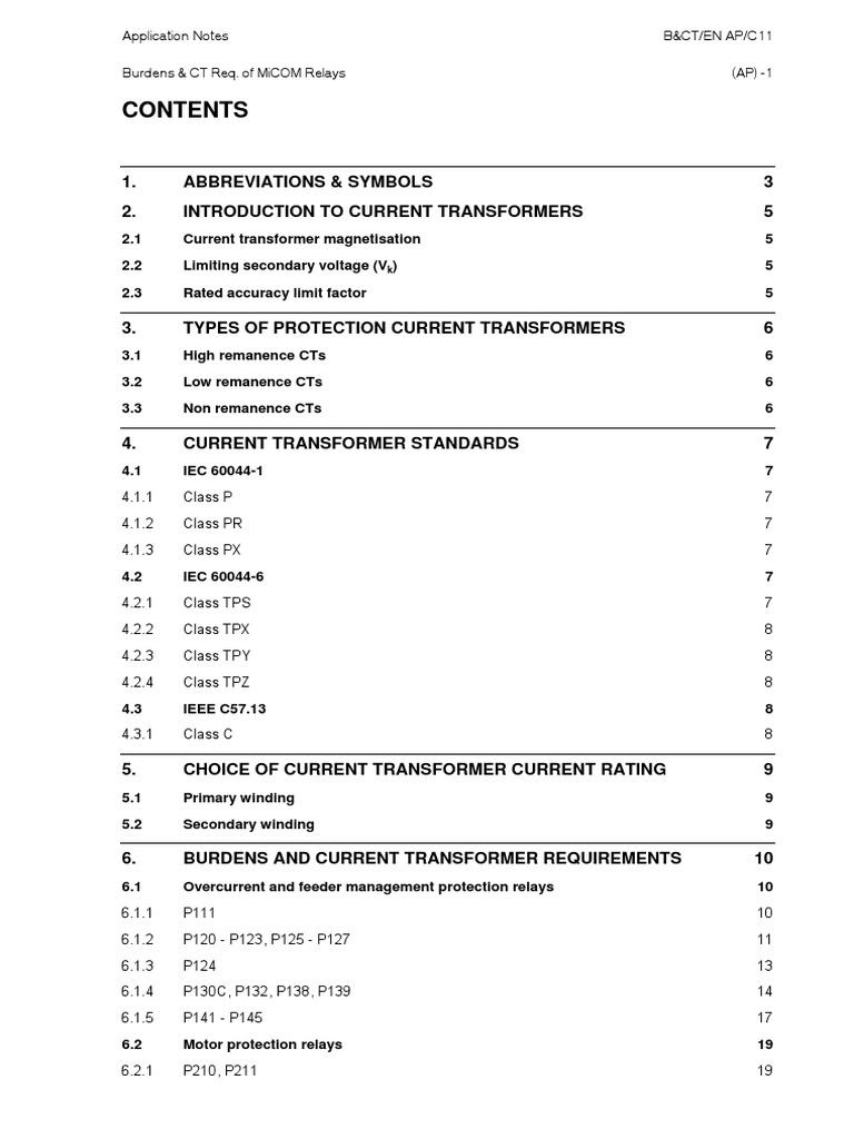 Current Transformer Requirements of MiCOM Relays | PDF | Transformer | Power Engineering