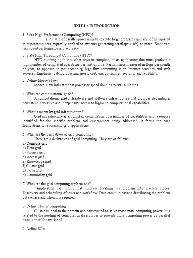 2marks and 16 Marks | PDF | Grid Computing | Cloud Computing