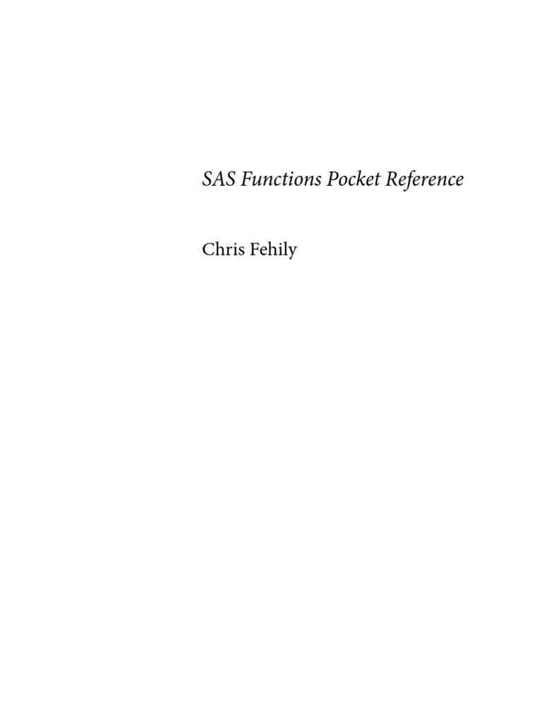 Sas Functions Pocketref Pdf Parameter Computer Programming Subroutine 