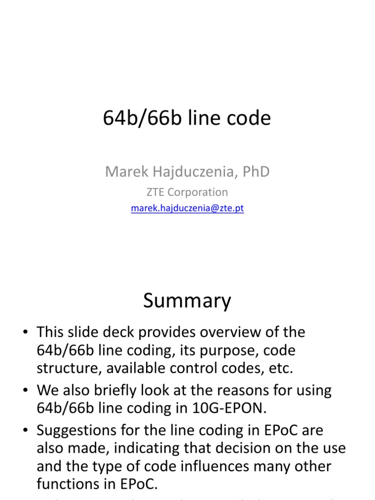 64b 66b Encoding | Download Free PDF | Code | Telecommunications Standards