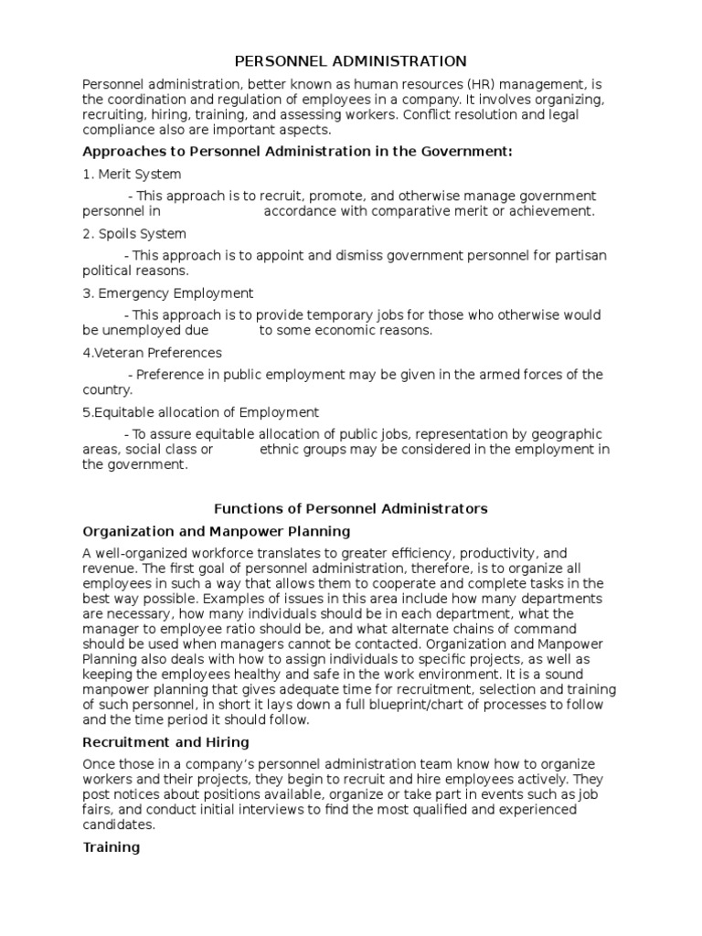 Personnel Administration | PDF | Civil Service | Employment