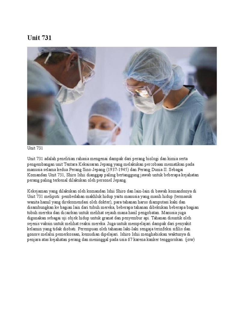 Unit 731 | PDF