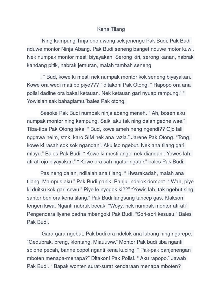 Cerkak Bahasa Jawa | PDF