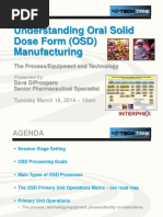 OSD Manufacturing Process Overview | PDF | Tablet (Pharmacy) | Liquids